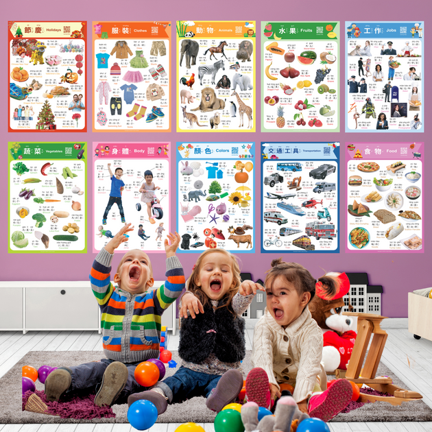 Realistic Bilingual Chinese-English Poster Set (Traditional Chinese an ...